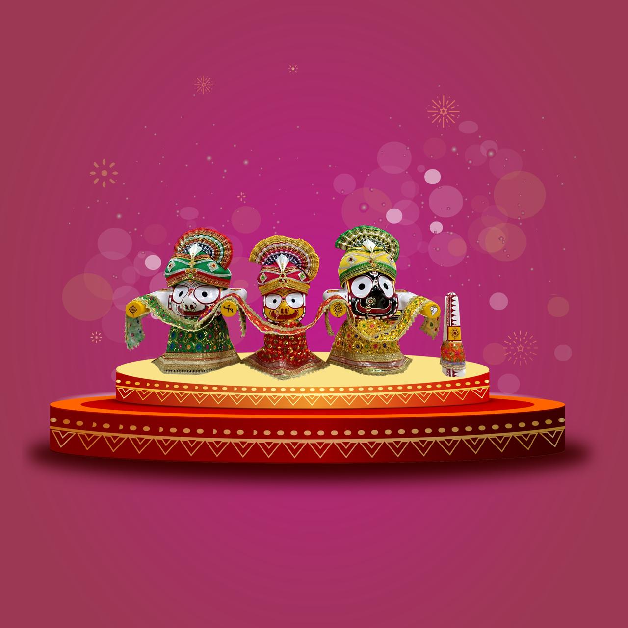 Handcrafted Divine Trio: Lord Jagannath, Lord Balabhadra & Devi ...